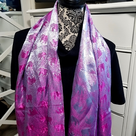 Accessories | Silk Scarf With Elephant Print | Poshmark